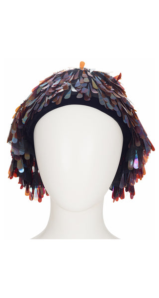 André 1960s Iridescent Teardrop Sequin Flapper Hat – Featherstone Vintage