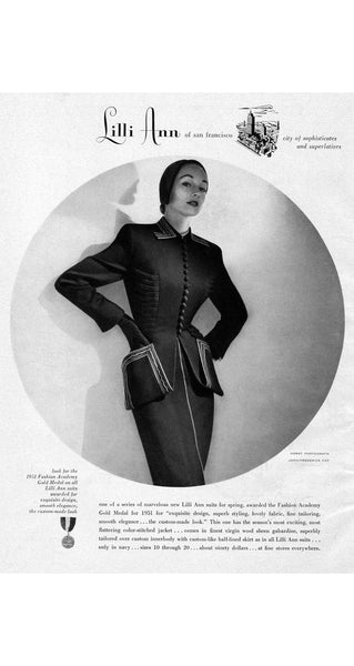Lilli Ann 1951 Ad Campaign Navy Wool Gabardine Tailored Jacket ...