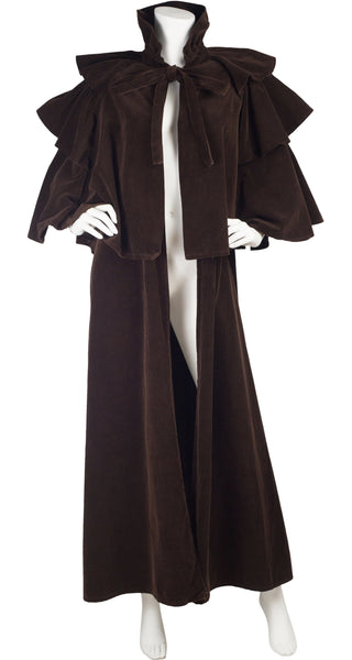 Travers Tempos 1970s British Brown Corduroy Ruffle Cloak – Featherstone ...